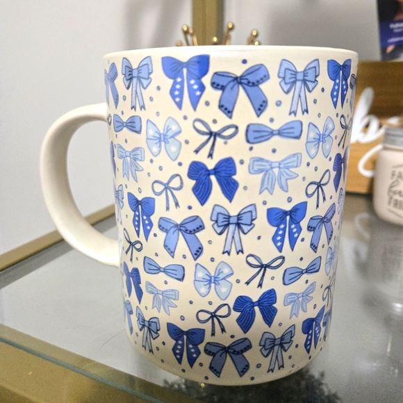 Dining | New Blue Coquette Bow Patterned Mug | Poshmark